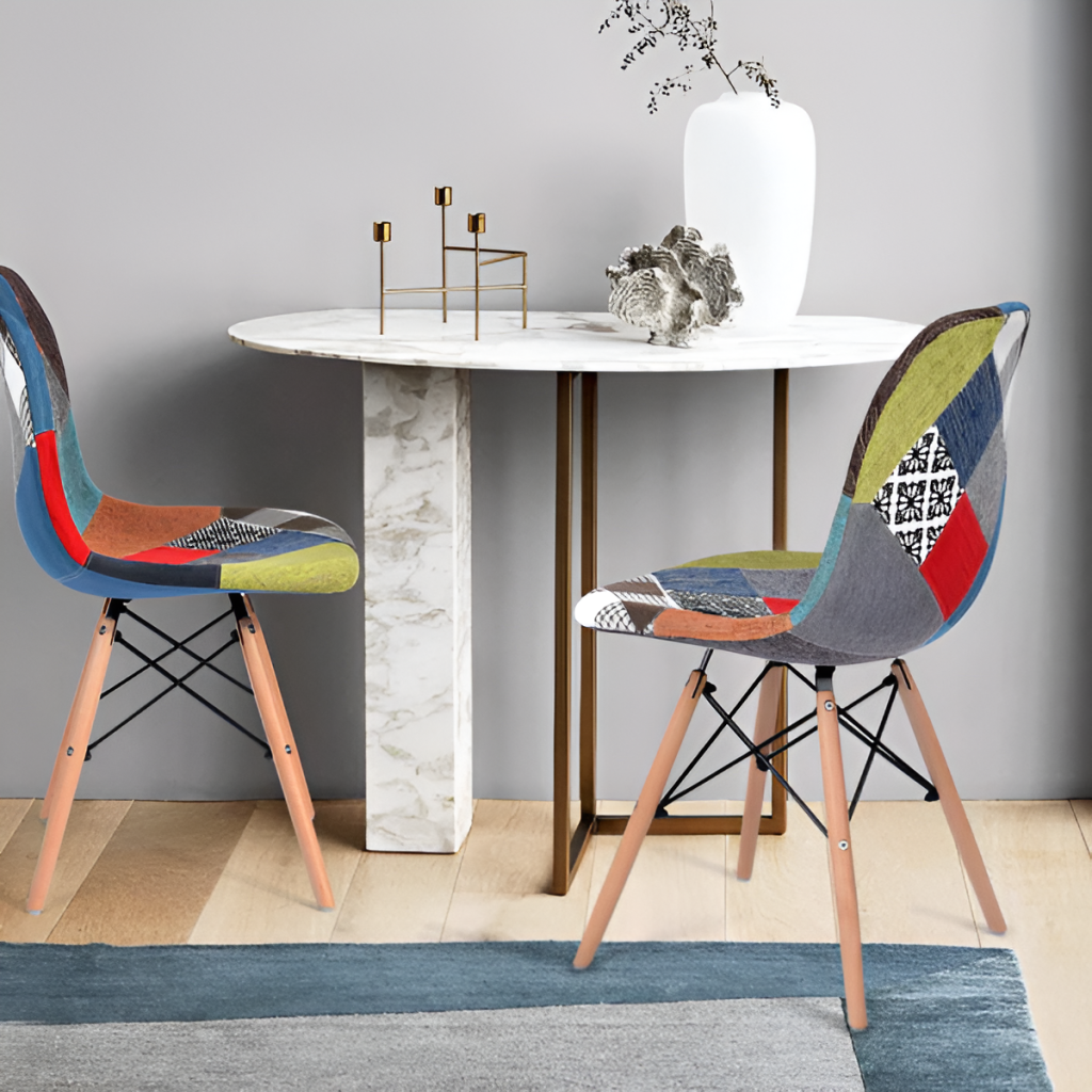 Eames upholstered patch work chair - Aspen